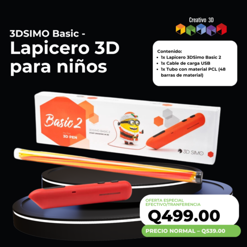 3DSIMO Basic - Lapicero 3D para niños - Creativo 3D